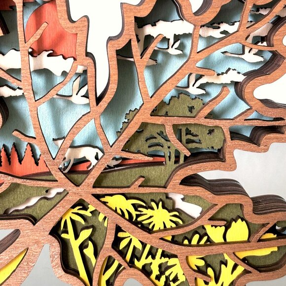 Handcrafted | Holiday | Fall Autumn Harvest Outdoor Beautiful Day Scene ...